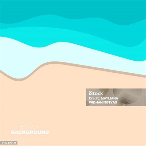 해변 배경 모래와 바다 파도가 있는 해변 장면 디자인 템플릿 아이콘 벡터 일러스트 레이 션 0명에 대한 스톡 벡터 아트 및 기타 이미지 Istock
