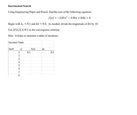 solved incremental searchusing engineering paper and pencil