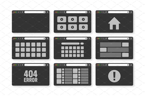 Web Browser Window Pages Layout Technology Illustrations ~ Creative