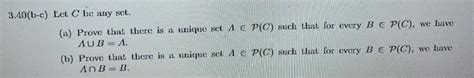 Solved 40( b−c) Let. C be any sct. (a) Prove that there is a | Chegg.com