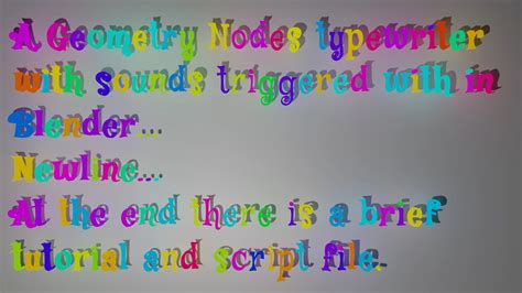 Procedural Typing Text Wsound Effects And Easy Control All In Blender 30 Using Geometry Nodes