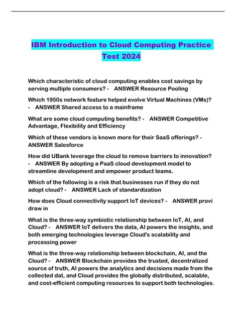 ibm introduction to cloud computing practice test 2024 ibm