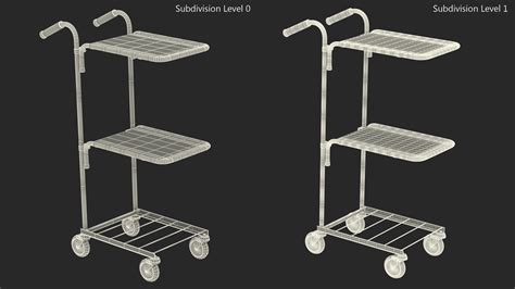 Steel Mini Trolley With Two Shelves 3d Model 24 Blend Max Ma 3ds C4d Fbx Lxo Obj Free3d