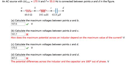 Solved An AC Source With Delta V Max V And F Hz Chegg