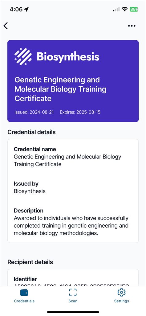Viewing Credential Details