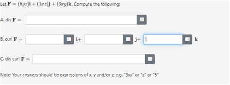 Solved Let F 8yz I 1xz J 3xy K Compute The Following A Chegg Com