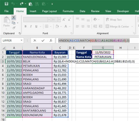 Rumus Index Match 2 Kriteria