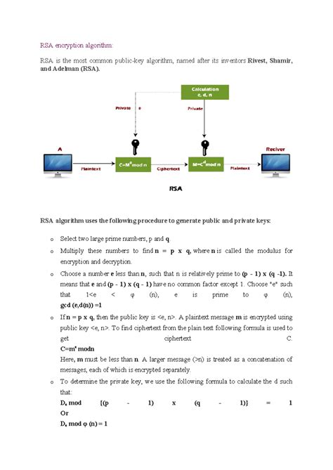 Rsa Cn Module 5 Rsa Encryption Algorithm Rsa Is The Most Common