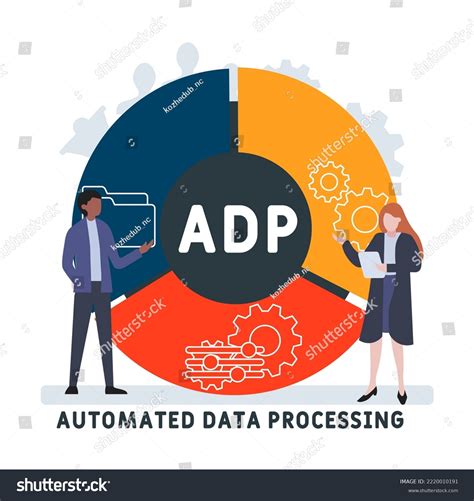 adp automated data processing acronym business stock vector royalty