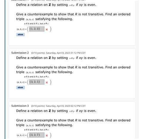 solved define a relation on z by setting xry if xy is even