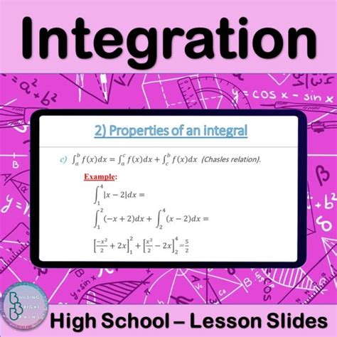 Integration Definite And Indefinite Integral High School Math