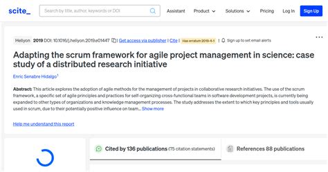 Adapting The Scrum Framework For Agile Project Management In Science