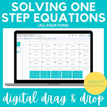 One Step Equations All Equations Drag Drop Digital Activity TPT
