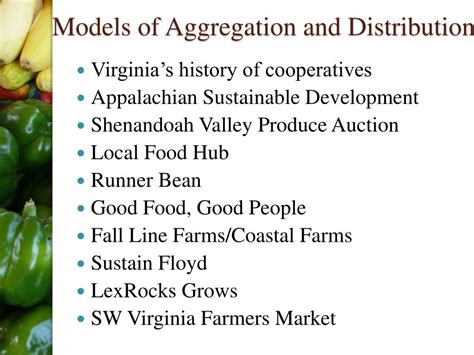 ppt aggregation and food distribution examining different models in