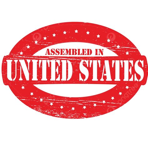 Assembled In United States Ink Red Assemble Vector Ink Red Assemble