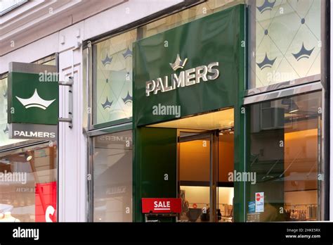 Austria, 2022: Palmers logo on a facade. Palmers underwear fashion ...