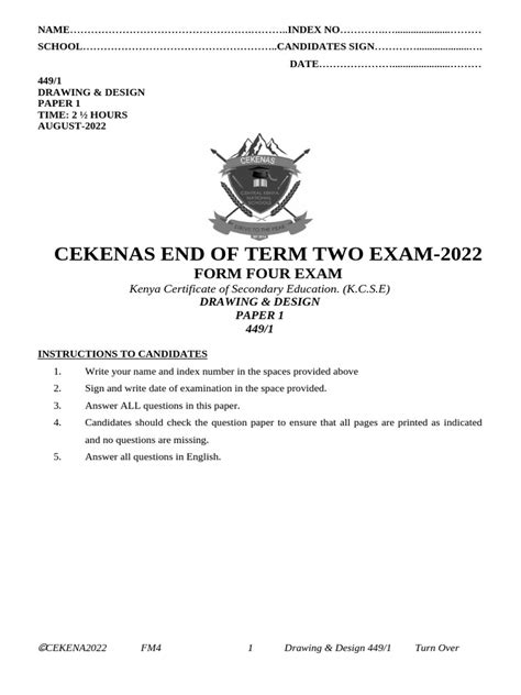 Drawing Design Pp1 Form 4 Pdf