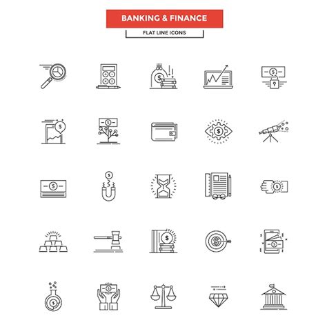 Icônes De Ligne Plate Vecteur Premium