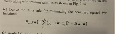 62 Derive The Delta Rule For Minimizing The