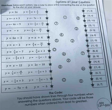 solved directions solve each system use a ruler to draw a line