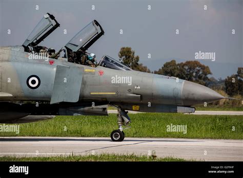 Pilots Sitting In The Cockpit Of A Hellenic Air Force F 4e Phantom