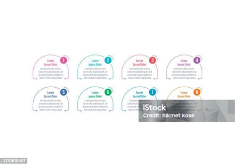 다채로운 돔 정보 템플릿 잡지 비즈니스 웹 인터넷 연례 보고서 인포 그래픽 템플릿 여덟 가지 옵션 인포그래픽 템플릿 개념에 대한 스톡 벡터 아트 및 기타 이미지 Istock