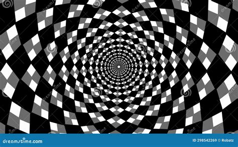 Circular Tunnel Rhomboidal Chess Black White Rotating, Checker Board 3d Animation, Optical ...