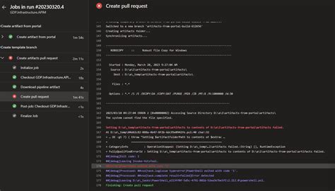 [bug] extractor pipeline fails executing robocopy in create pull