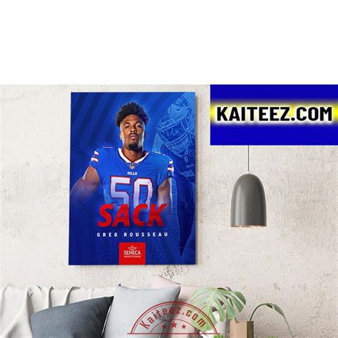 Greg Rousseau Sack Buffalo Bills Nfl Decorations Poster Canvas Kaiteez