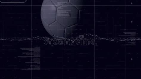Animation Of Programming Language And Soccer Ball Moving On Black