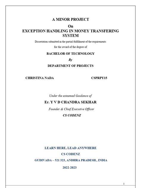 A Minor Project Banking Pdf Thesis Computer Science