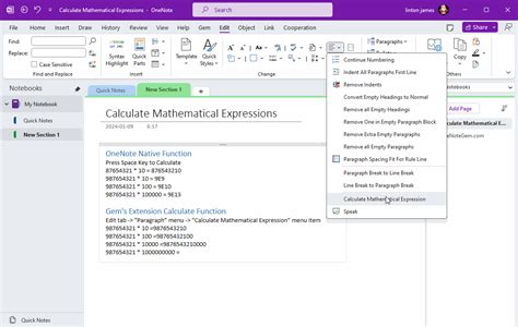 How To Calculate A Math Expression In Onenote That Is More Than 9 Digits Without Using