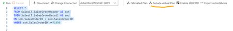 Review SQL Execution Plan In Azure Data Studio