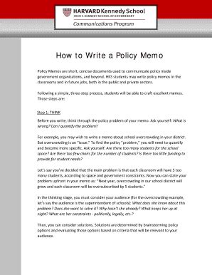 Policy Memo Example Harvard Fill Online Printable Fillable Blank PdfFiller