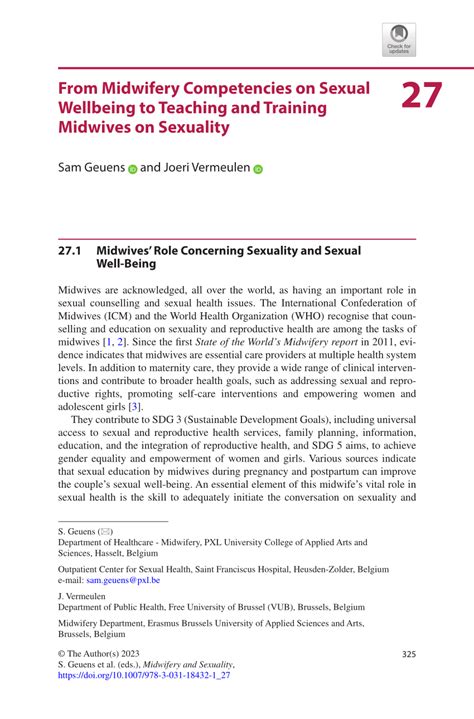 PDF From Midwifery Competencies On Sexual Wellbeing To Teaching And Training Midwives On Sexuality