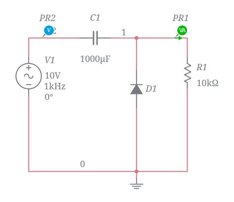Simple Clamper Negative Multisim Live