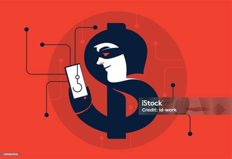 Hacker Holding Smartphone With Money Sign Stock Illustration Download