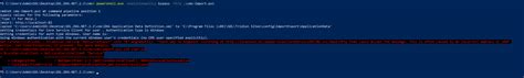 dxa2 2 dxa 2 2 cms import ps1 fails due to core service issue