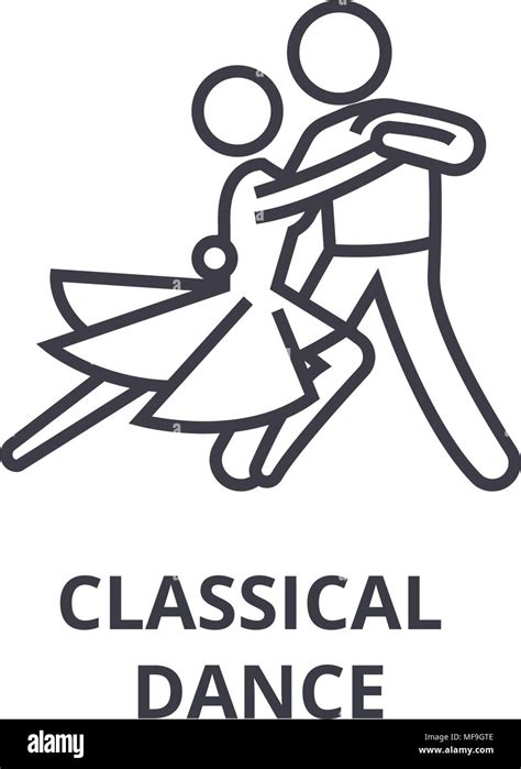 Classical Dance Thin Line Icon Sign Symbol Illustation Linear Concept Vector Stock Vector