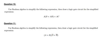 solved use boolean algebra to simplify the following