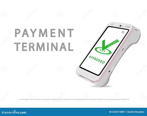 Realistic 3d Touch Mobile Payment Machine Close Up Of A Pos Terminal Isolated On White Stock