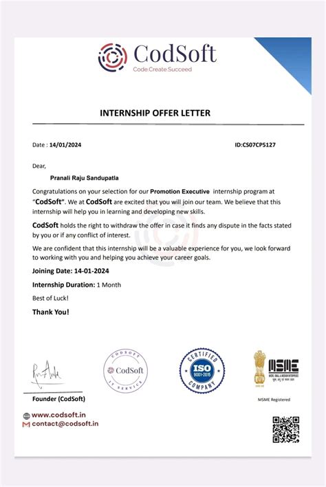 Codsoft Codsoftinternship Thankyou Pranali Sandupatla