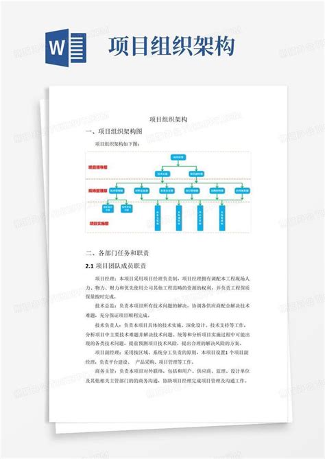 项目组织架构Word模板下载 编号qzzbbzzj 熊猫办公