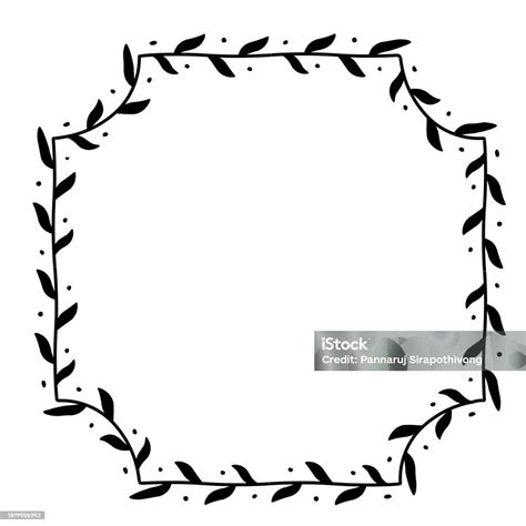 플라크 모양 잎 프레임 꽃 프레임 화 환 벡터 테두리 꽃 사진 프레임 낭만적 인 장식 0명에 대한 스톡 벡터 아트 및 기타 이미지 0명 검은색 꽃무늬 Istock