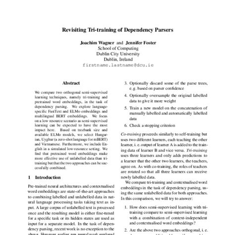 Revisiting Tri Training Of Dependency Parsers Acl Anthology