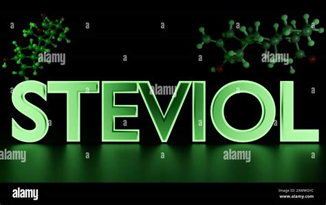 A 3d Rendering Of Letter Steviol With Structure Of Steviol Molecules