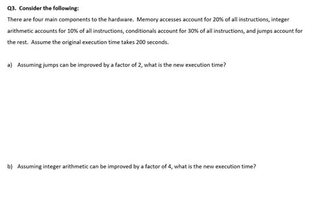 Solved There Are Four Main Components To The Hardware