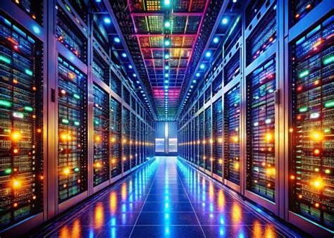 Modern Data Center Infrastructure A Panoramic View Of Cuttingedge Server Racks And Computing