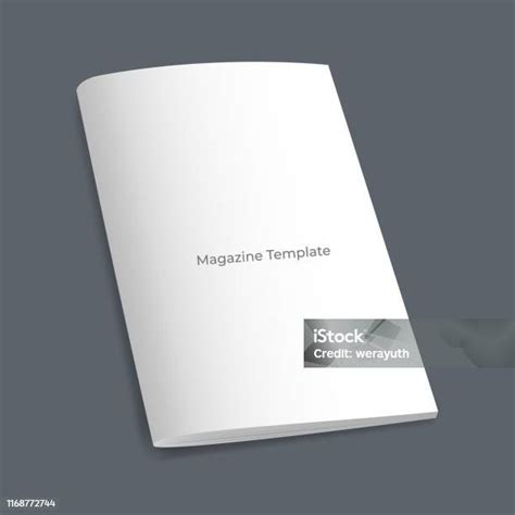현실적인 화이트 북 모의 최대 템플릿 배경 잡지의 빈 표지 벡터 일러스트레이션 0명에 대한 스톡 벡터 아트 및 기타 이미지