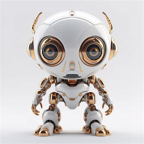 Premium Photo Cute Robot Isolated On White Background Generative Ai